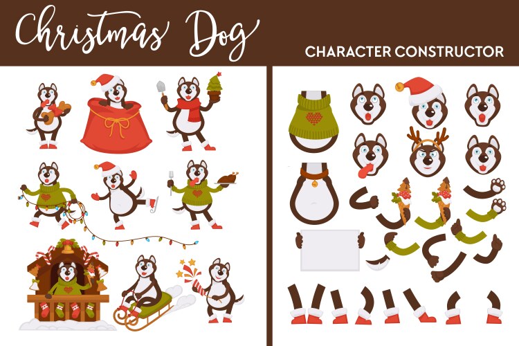 Santa clause character constructor with spare Vector Image