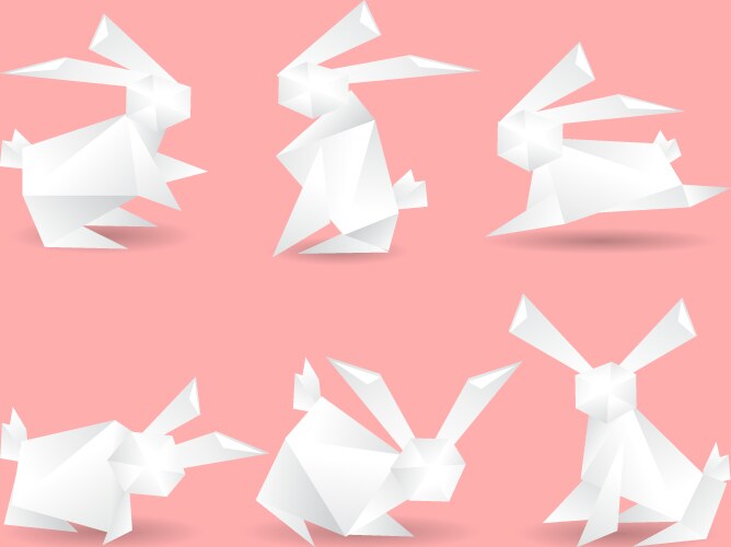 Rabbit paper origami toy Royalty Free Vector Image