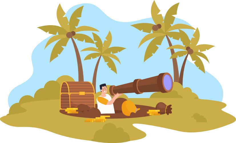 Treasure hunt and adventure game logo 3d icon set Vector Image