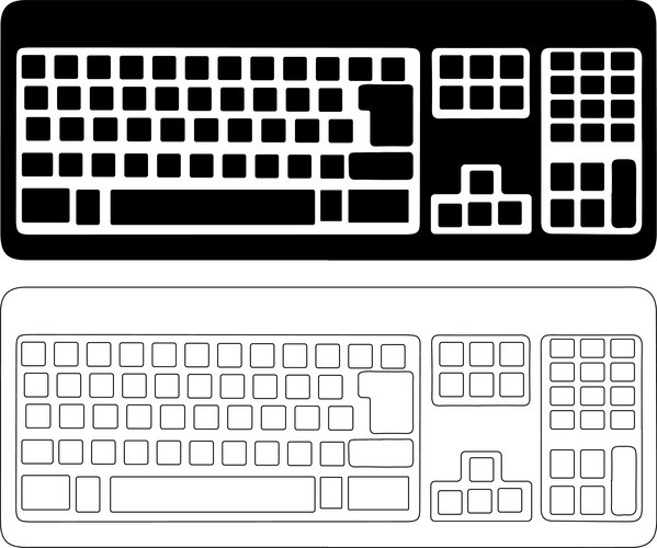 Computer keyboard outline Vector Images & Graphics for Commercial Use ...