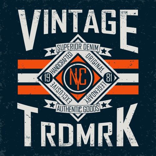 Denim typography print Royalty Free Vector Image