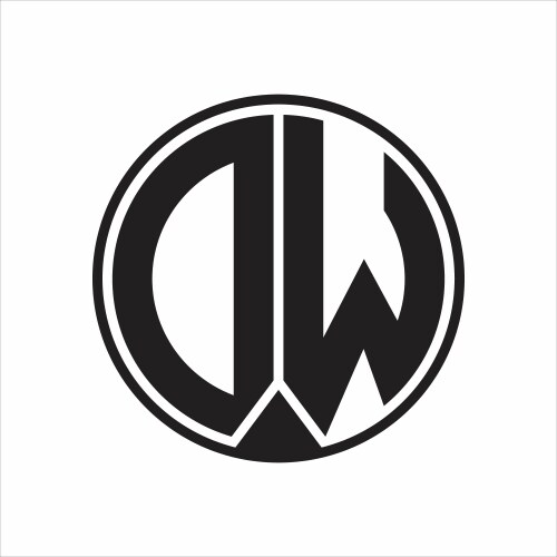 Dw logo monogram with emblem shield shape design Vector Image