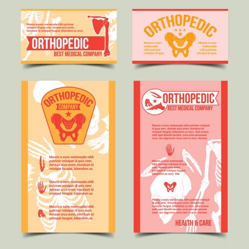 Orthopedic banners with x-ray human bones Vector Image