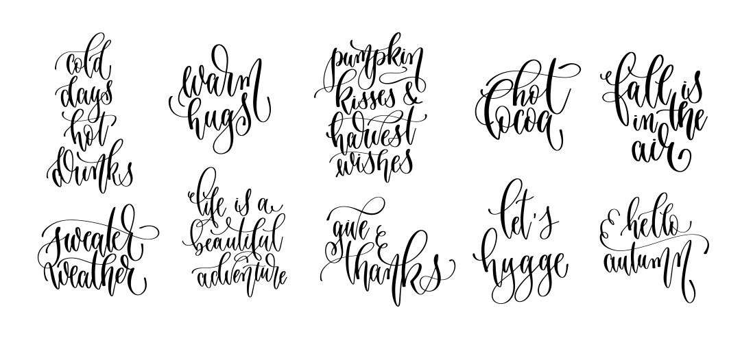 Autumn Quotes in Calligraphy Vector Images (over 5,600)