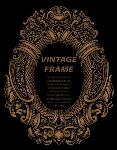 Vintage frames in baroque antique style engraving Vector Image
