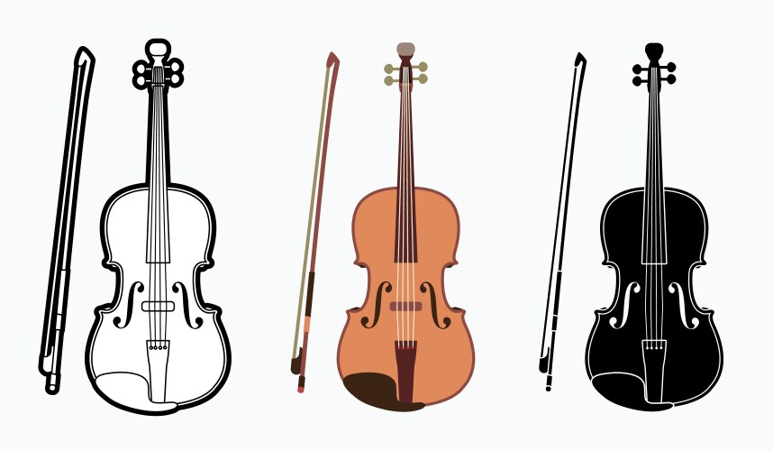 Violin instrument cartoon music graphic Royalty Free Vector
