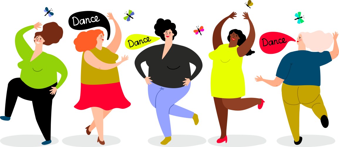 Old people dancing diverse elderly cartoon Vector Image