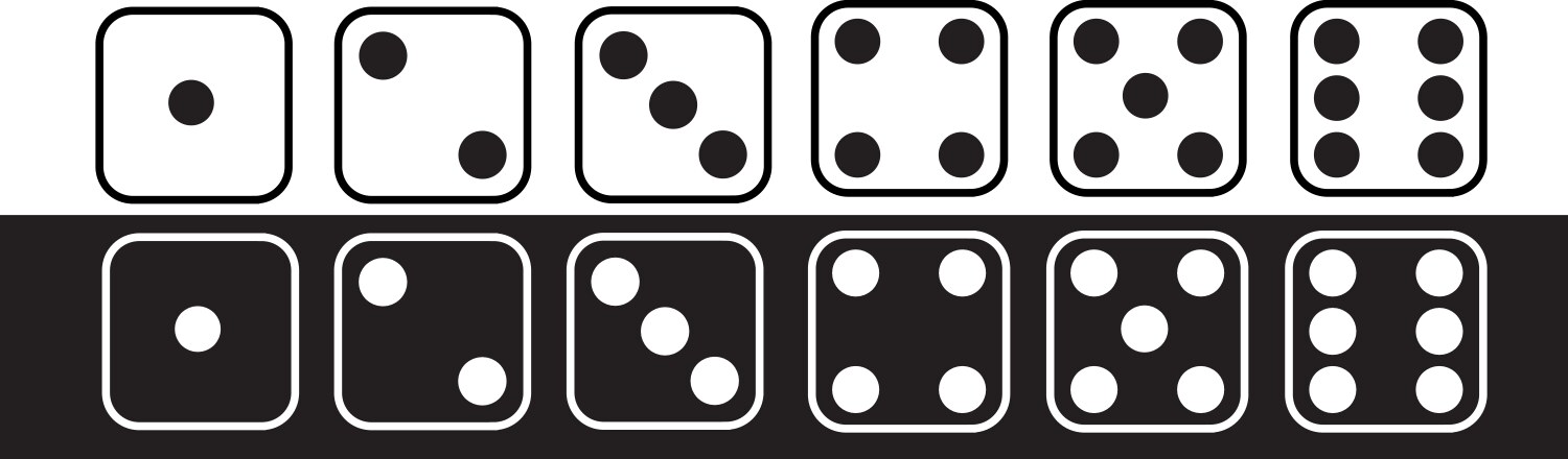 Black line dice cubes icons set Royalty Free Vector Image