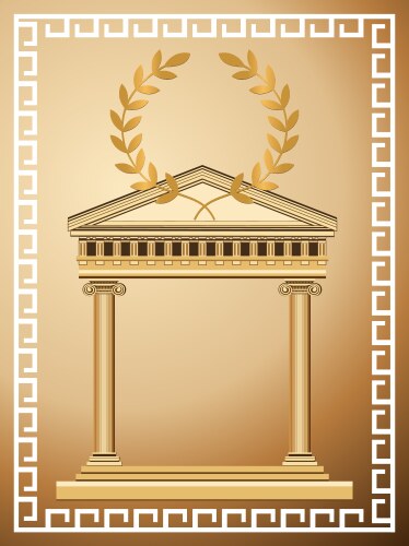 Greek heritage architecture logo iconic Royalty Free Vector