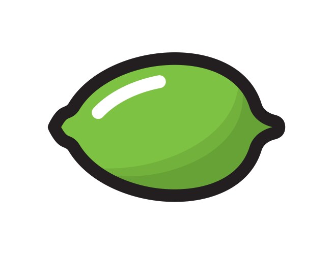 Cartoon fresh lime isolated sticker Royalty Free Vector