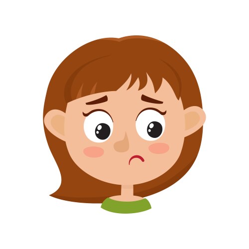 Green cartoon face with sick expression Royalty Free Vector