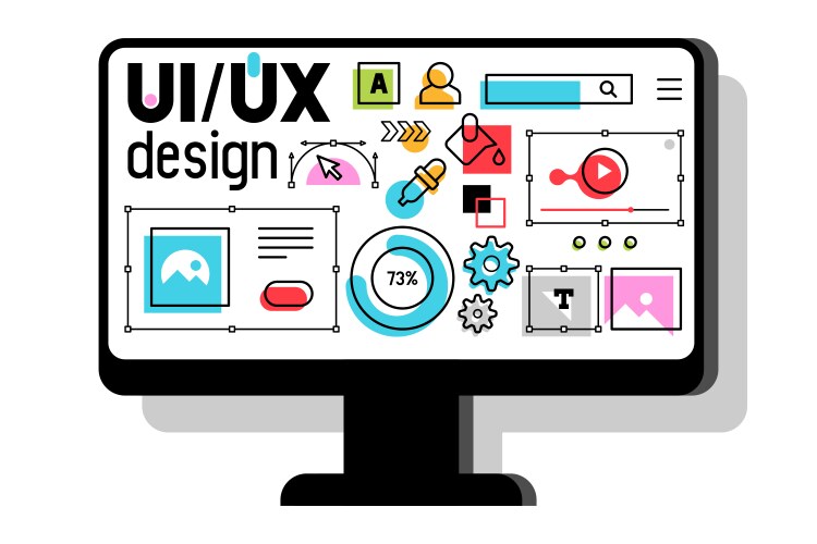 Ui-ux development design concept Royalty Free Vector Image