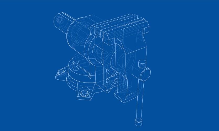 Outline vise wire-frame style Royalty Free Vector Image