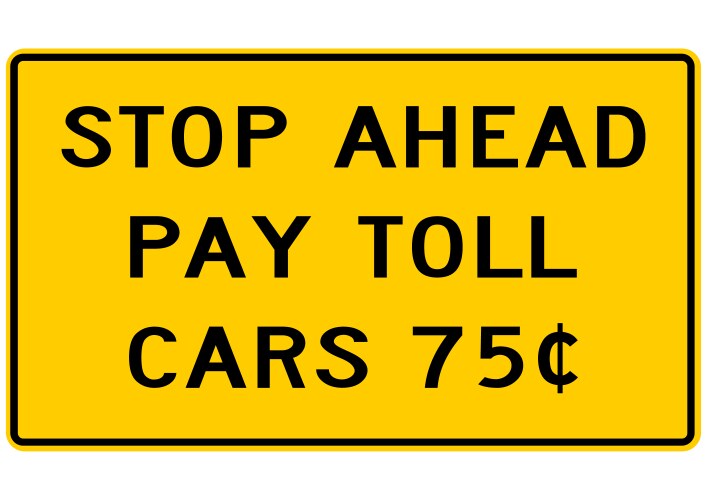 Driver cars passing through to pay road toll Vector Image