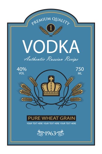 Label russian vodka Royalty Free Vector Image - VectorStock