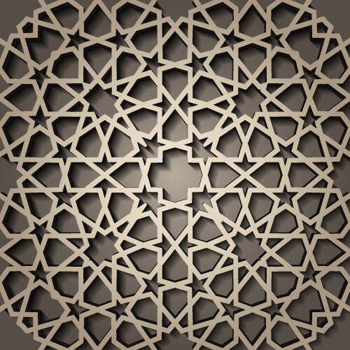 Background with 3d seamless pattern in islamic Vector Image
