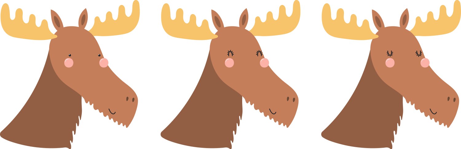 Cute funny baby animals faces set Royalty Free Vector Image