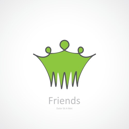 M logo business people team friends logotype icon Vector Image