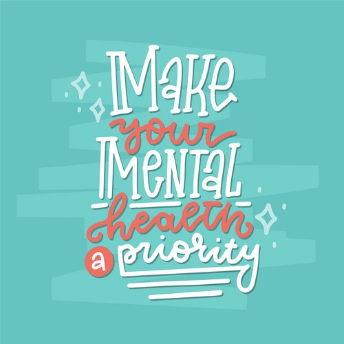 Make your mental health priority - healthcare Vector Image