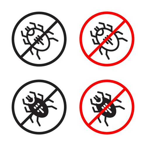 Mite in the prohibition sign no tick or bug Vector Image