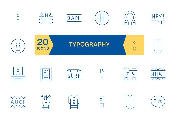 Typography Icon Pack - 25 Icons – Royalty-Free Vector | VectorStock