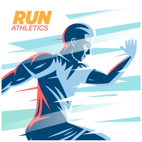 Art concept a running man Royalty Free Vector Image