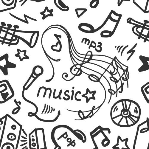 Doodle music notes Royalty Free Vector Image - VectorStock