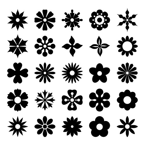 Set of floral flower elements symbol icons Vector Image