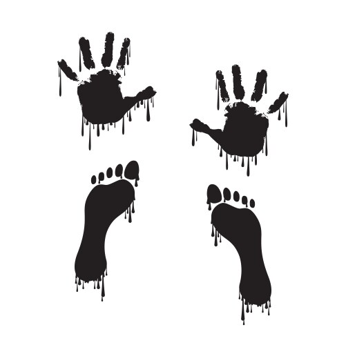 Bloody handprint horror dirty scary blood Vector Image