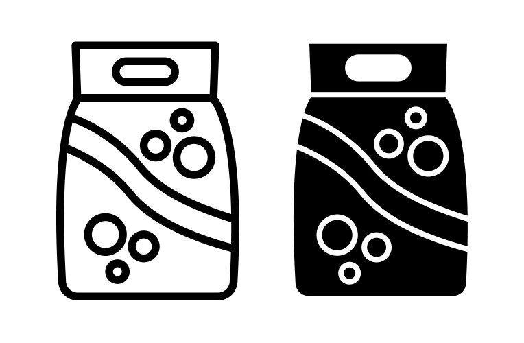 Laundry detergent pack icon set washing powder Vector Image