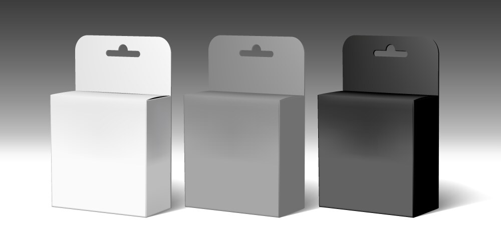 Big cardboard box package on black truck Vector Image