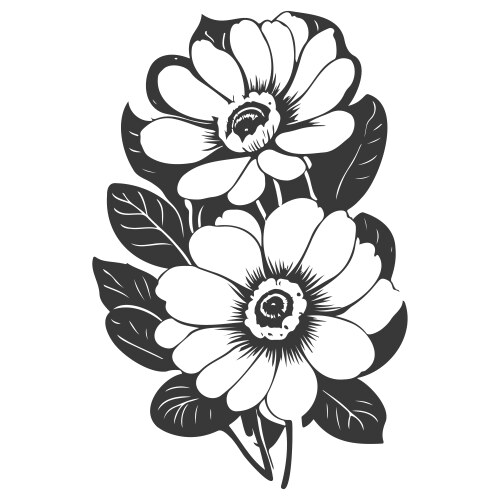 Tumpal flower pattern outline sketch Royalty Free Vector
