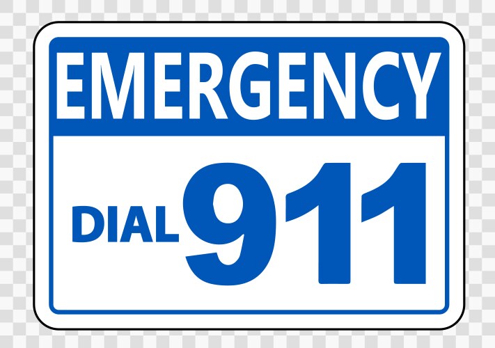 Emergency call 911 sign on transparent background Vector Image
