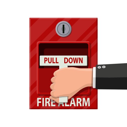Fire alarm emergency signs and symbols Royalty Free Vector