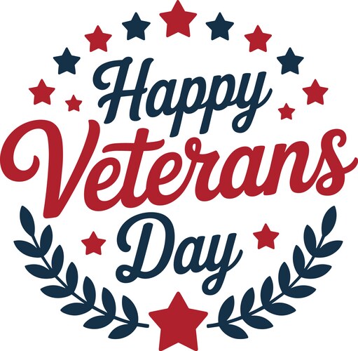 Happy veterans day graphic with red text blue – Royalty-Free Vector ...