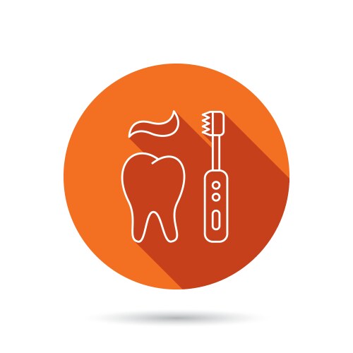 Brushing teeth icon electric toothbrush sign Vector Image