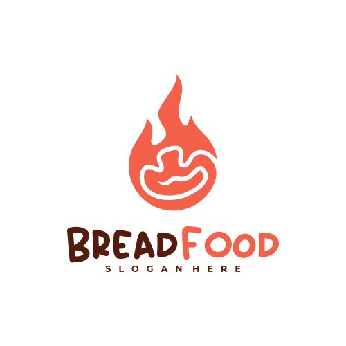 Fire bread logo template creative hot Royalty Free Vector