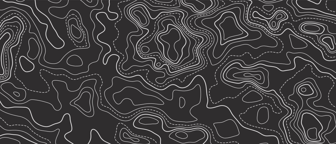 Ocean topographic line map with curvy wave Vector Image