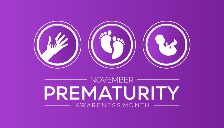 Prematurity awareness month Royalty Free Vector Image
