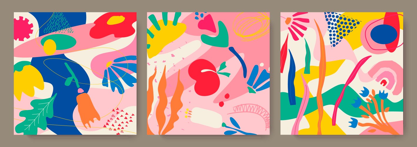 Set of abstract hand drawn backgrounds Royalty Free Vector