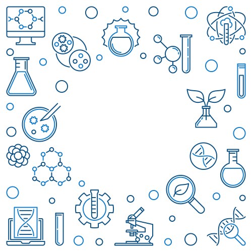 Biotechnology colorful outline concept Royalty Free Vector