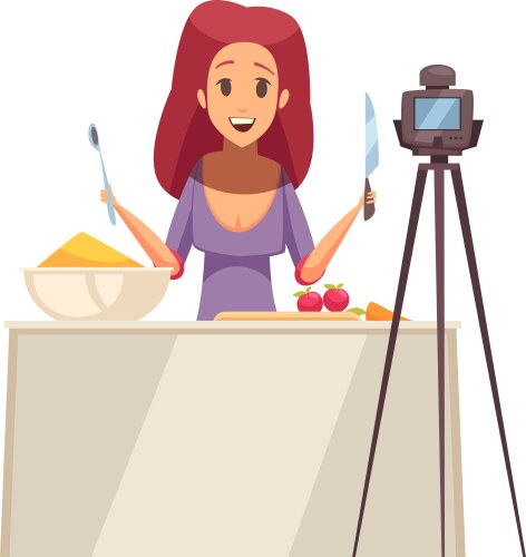 Food vlogger t shirt design Royalty Free Vector Image