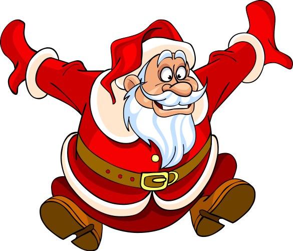 Cartoon happy dancing santa claus Royalty Free Vector Image