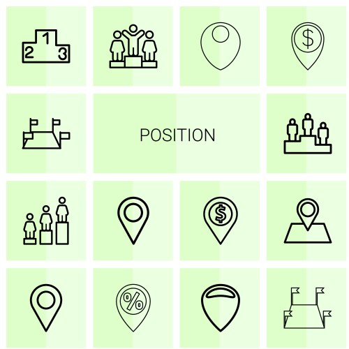 12 position icons Royalty Free Vector Image - VectorStock