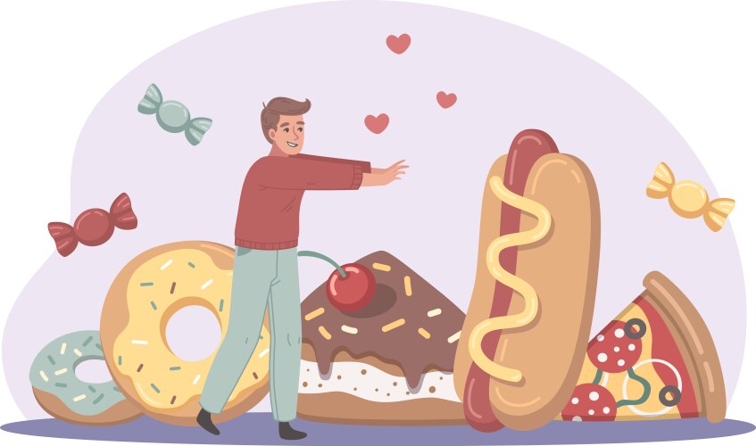 Bad habits cartoon set Royalty Free Vector Image