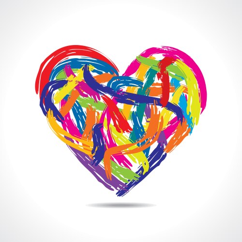 Colorful brush strokes on white background Vector Image