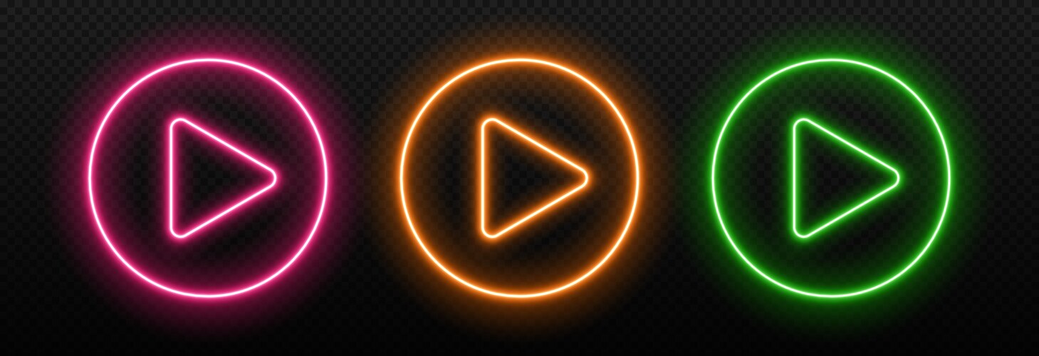 Lets play neon text design template gaming Vector Image
