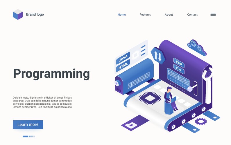 Algorithmization And Programming Capital Vector Image 1489