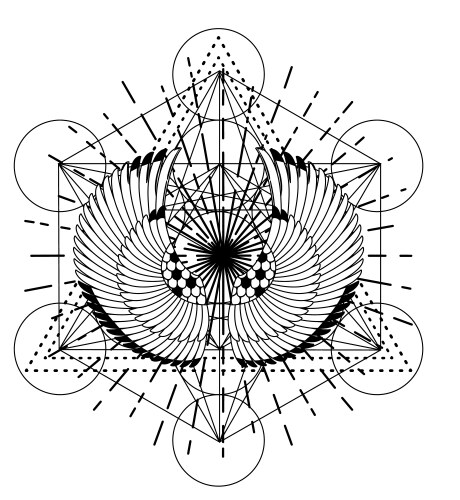 Sacred geometry with egypt symbol wings and all Vector Image