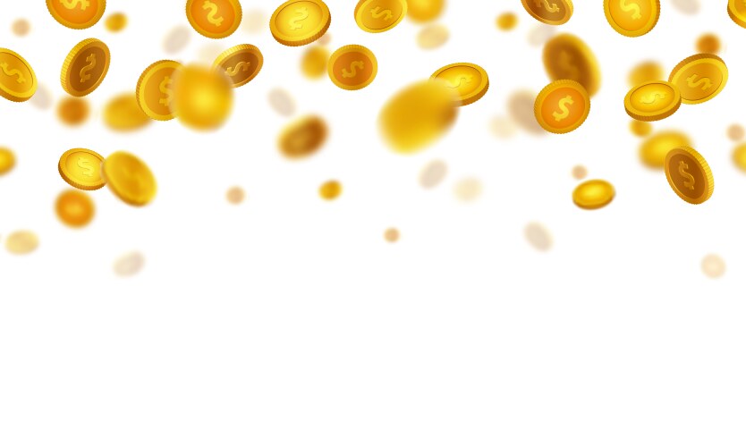 Wave of money huge tsunami gold coins Royalty Free Vector